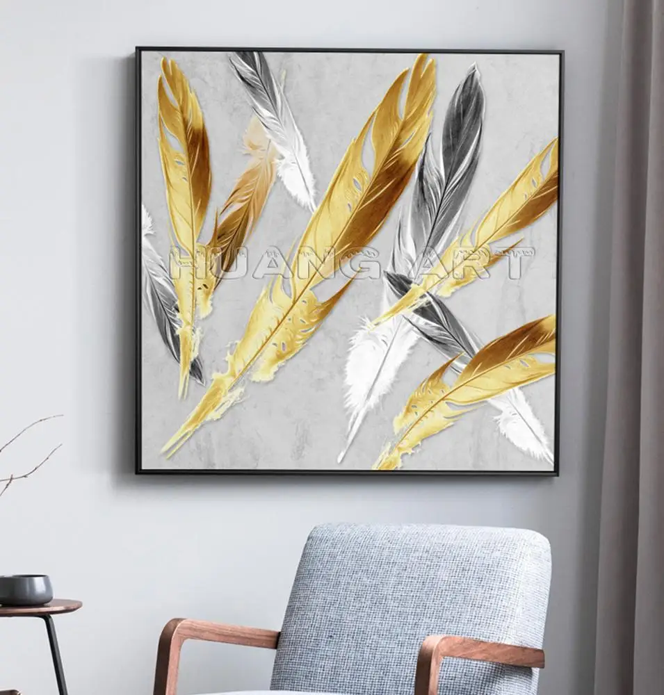 Handmade Abstract Oil Painting On Canvas Modern Square Grid Abstract ...