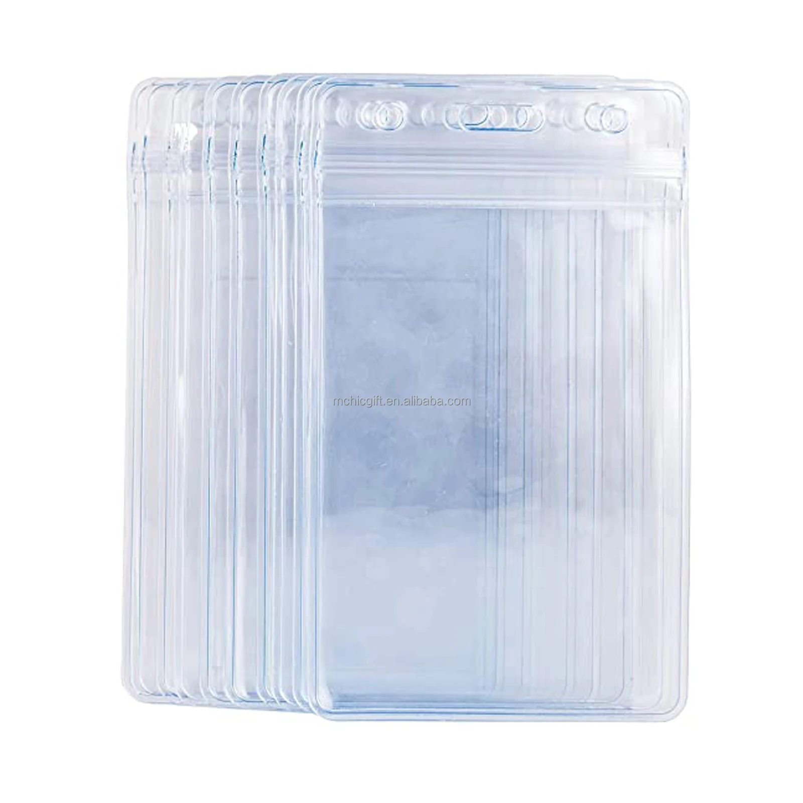 Soft PVC Plastic Vertical ID Card Name Tag Badge Holder with Waterproof ...