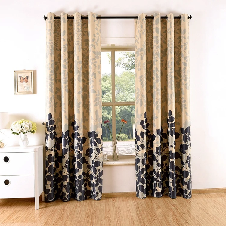 Farmouse American Style Fashion Leaves Design Home Window Blackout ...