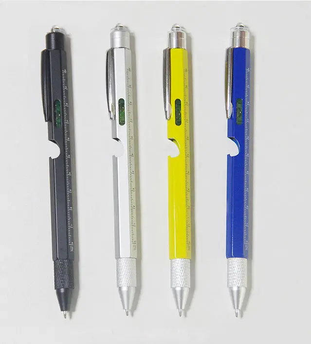 9 in 1 Metal Multitool Pen - LED Light Stylus Ruler