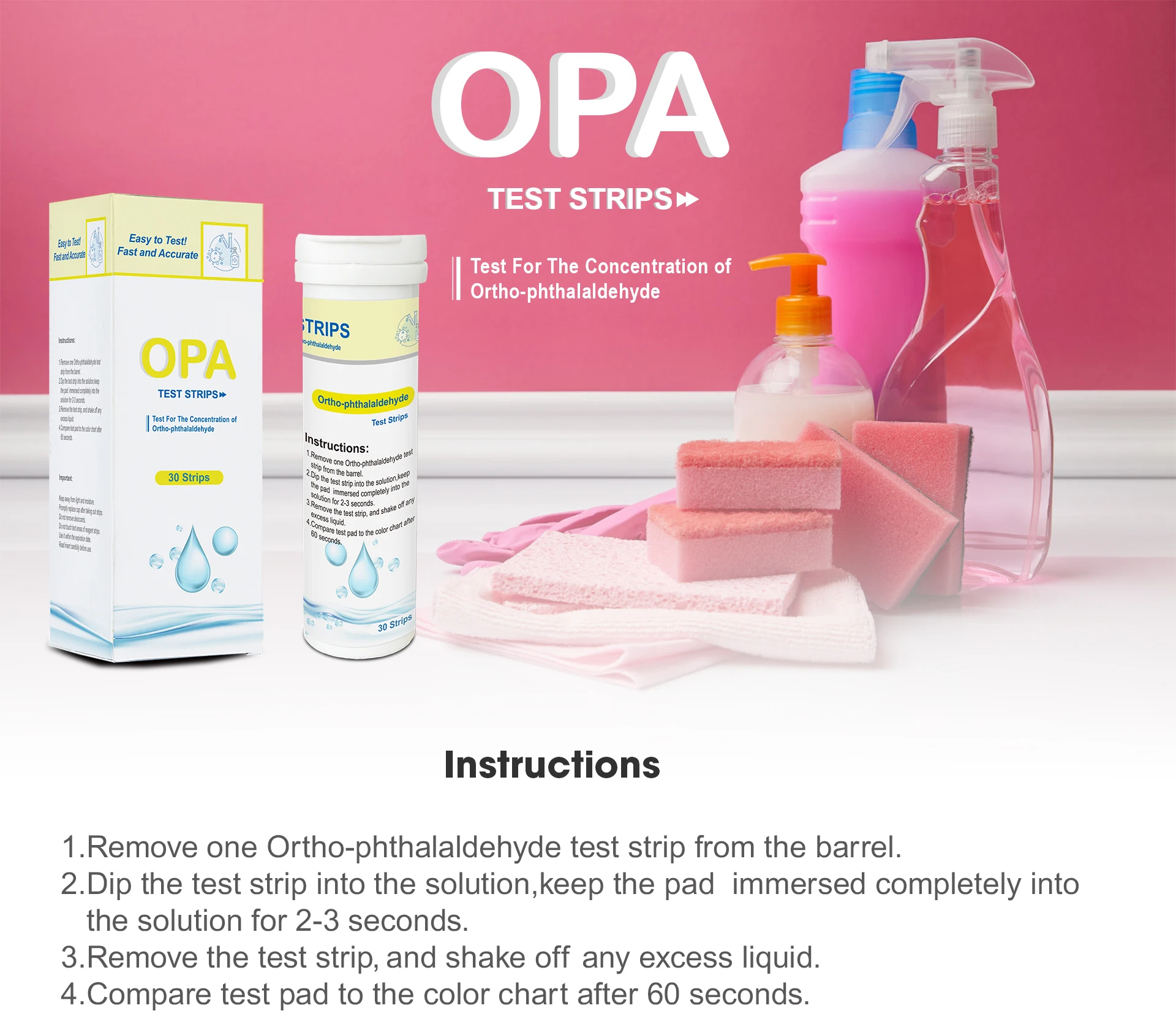 Concentration of Ortho-Phthalaldehyde Test Kit for OPA Strips
