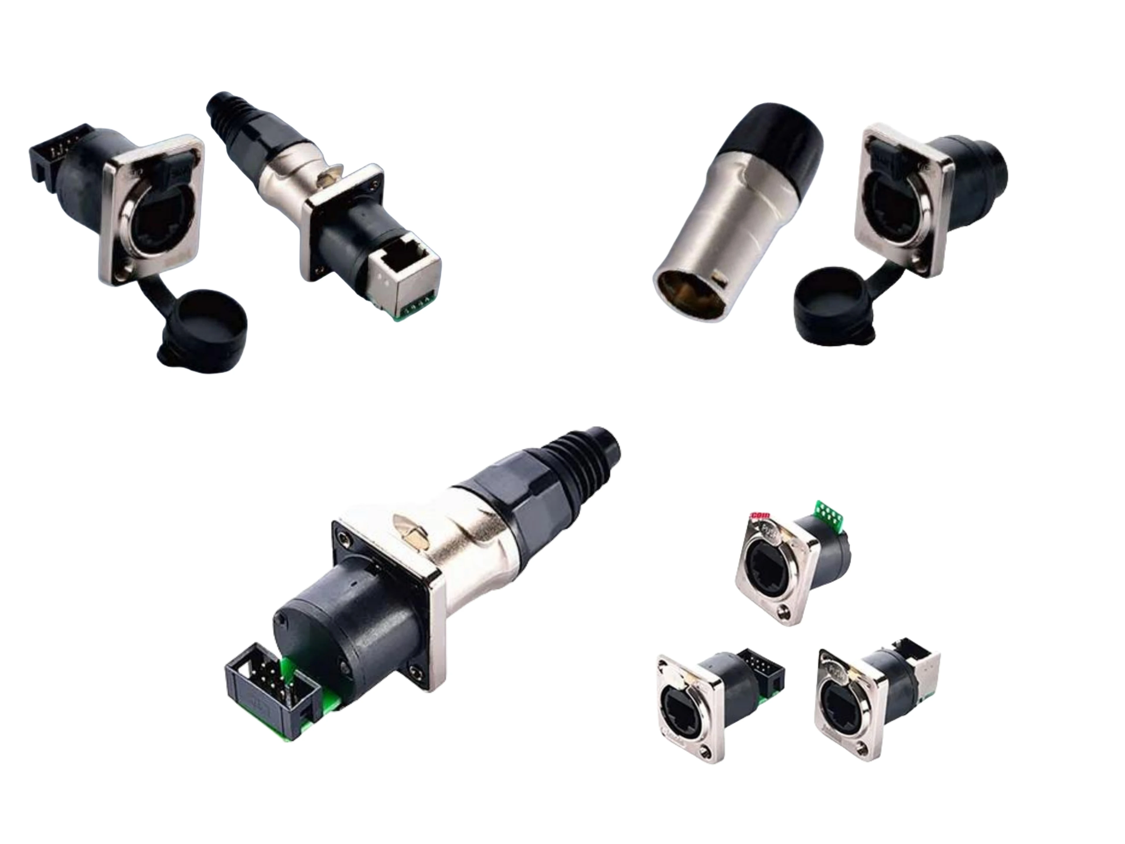 Jnicon Rj45 Plug Signal Screw Locking 180 Degree Socket Ethernet Rj45 ...