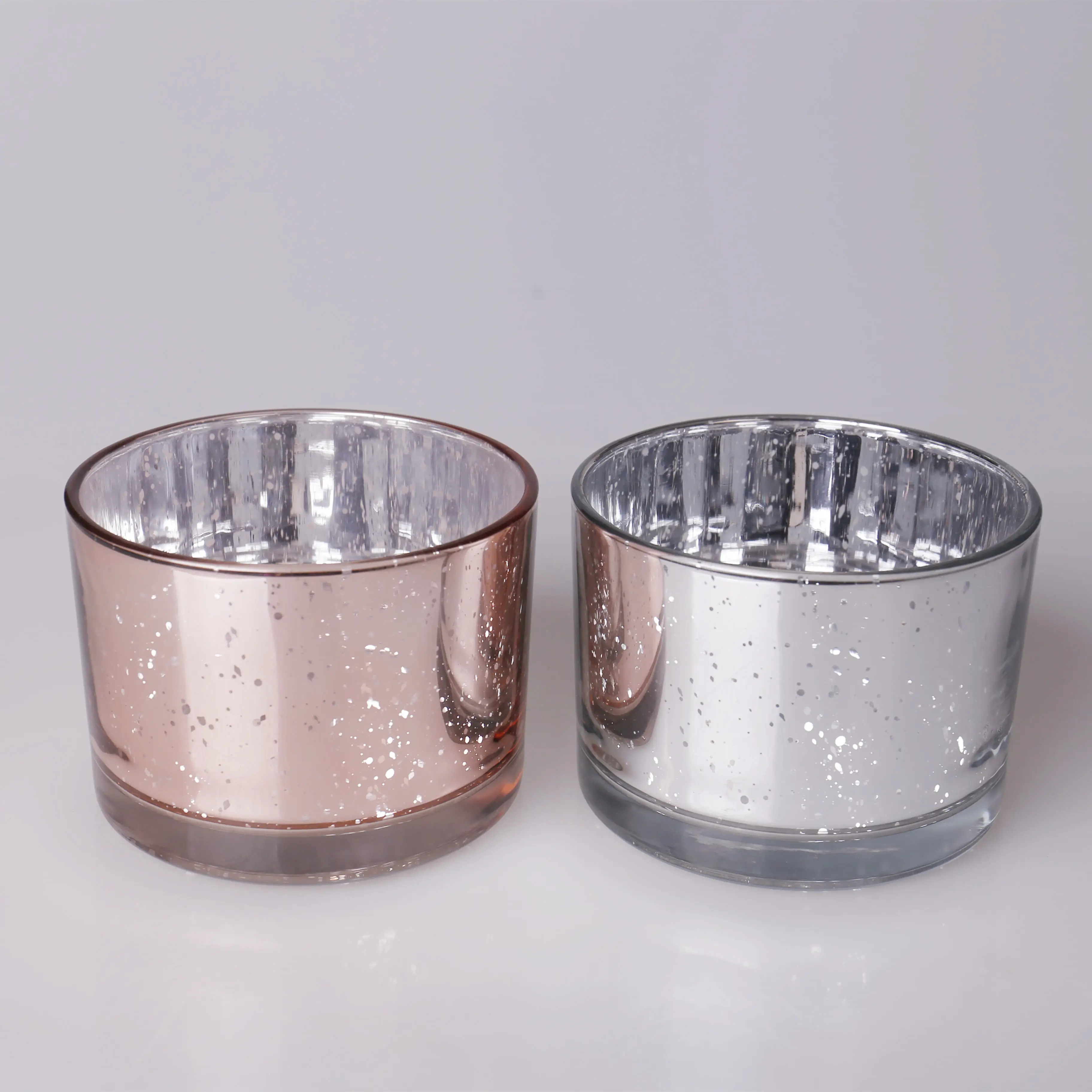 Rose Gold Luxury Glass Candle Container Custom Silver Matte Black White ...