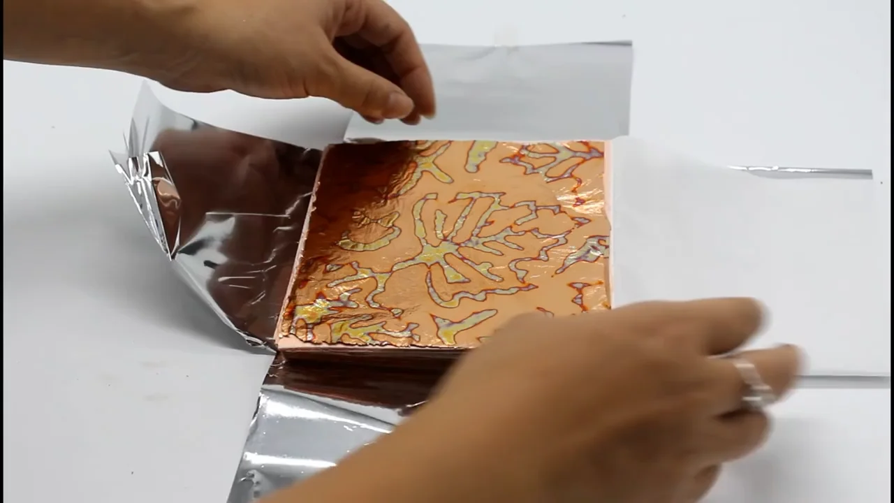 Multi Colors 14 X 14 Cm Variegated Copper Leaf Sheets Imitation Gold ...