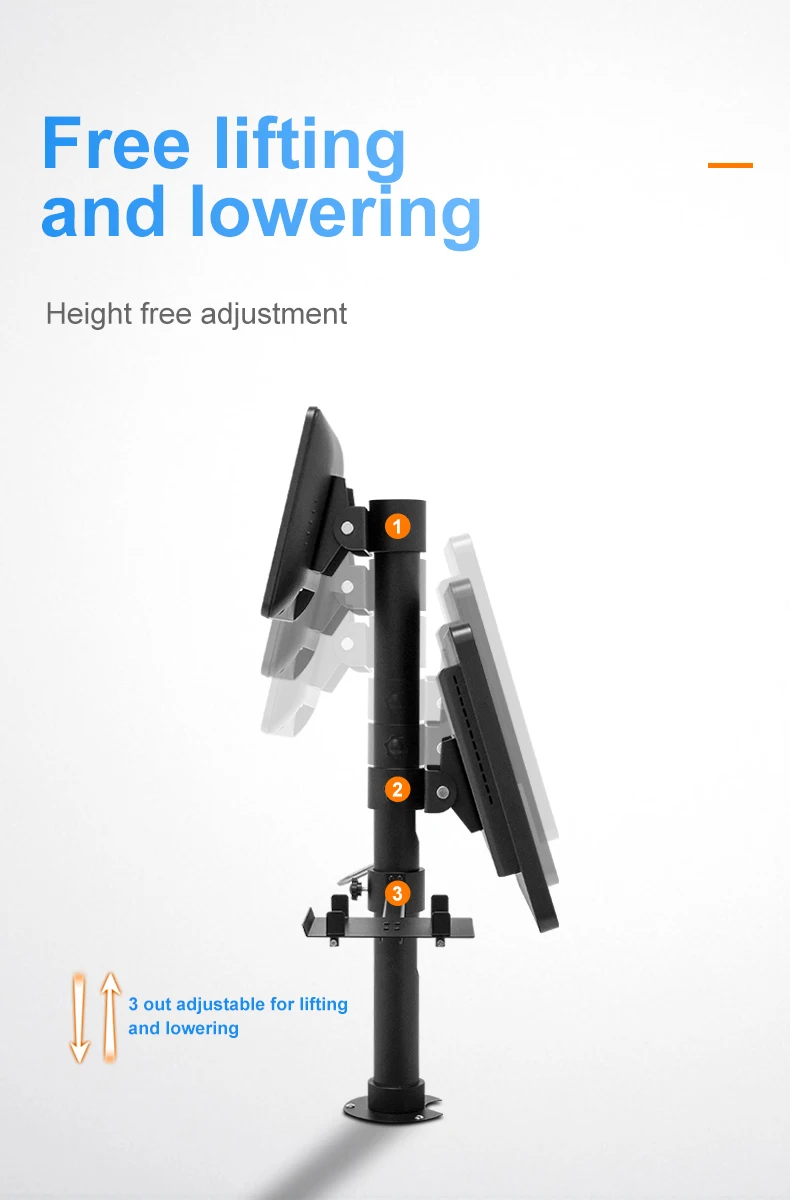 Dual Screen Rotation Stand Adjustable Pos Double Monitor Mount Stand ...