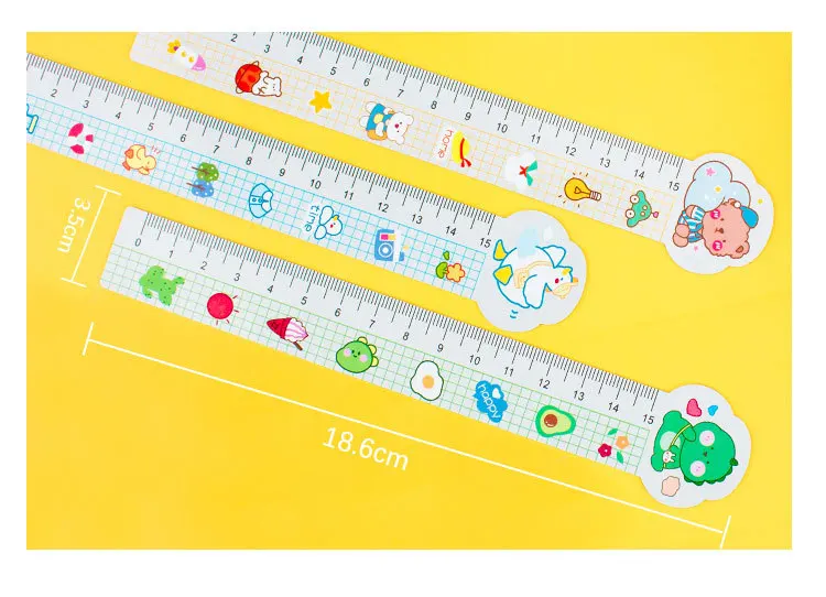 Cartoon Animals Plastic Ruler Kawaii Ruler School Stationery Ruler 15cm ...
