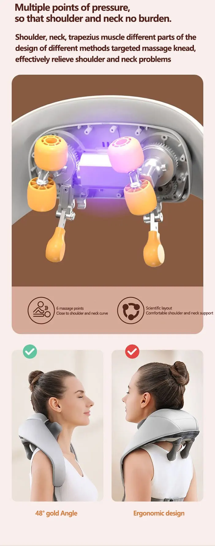 Luxury Smart Electric Intelligent Neck Back Heat Roller Shoulder 3d ...