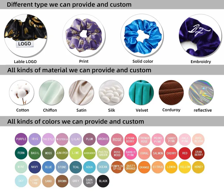 Shop Custom Printed Logo Spandex Yoga Scrunchies for Women