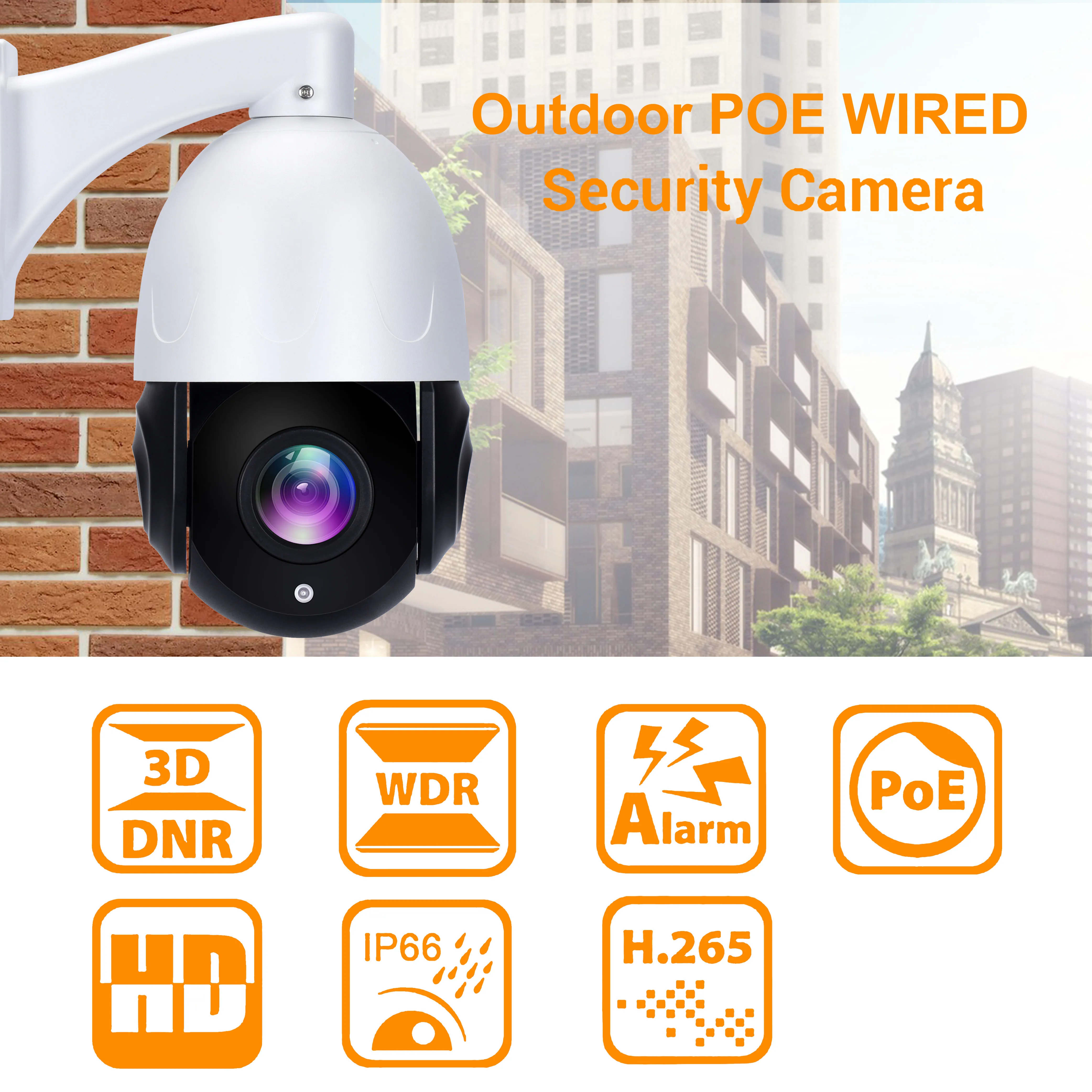 IP Camera 5MP POE AI Auto Tracking 30X Zoom Outdoor PTZ