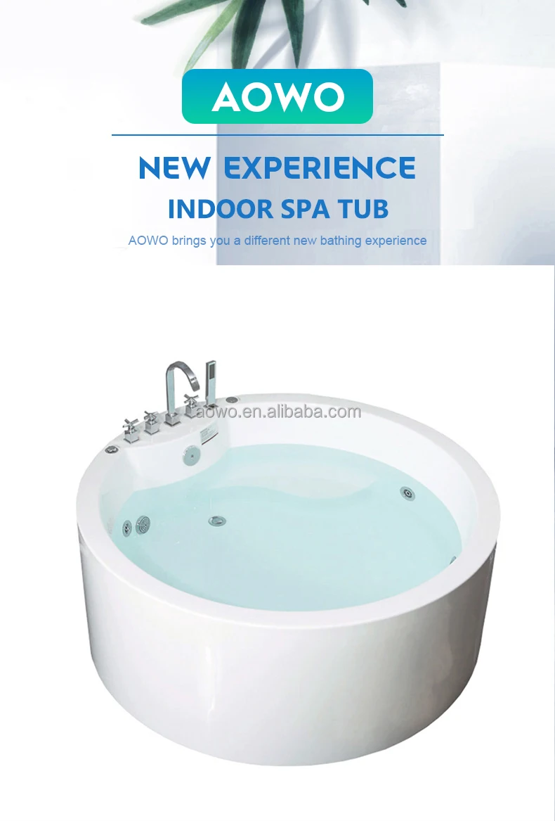 Hot Round Shaped Bath Tub Freestanding Whirlpools Bathroom Acrylic ...