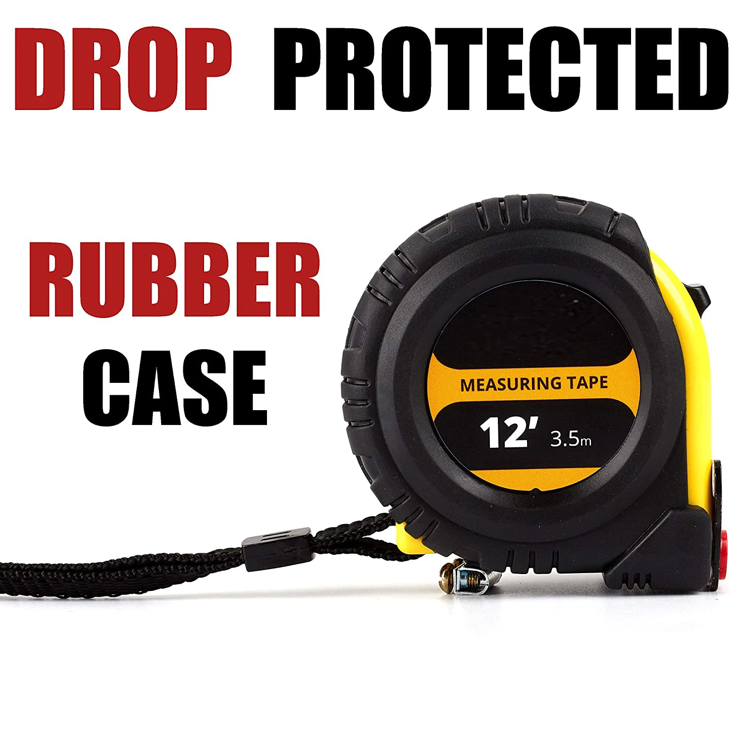 12FT Heavy Duty Tape Measure with Magnetic Hook - Dual Sided