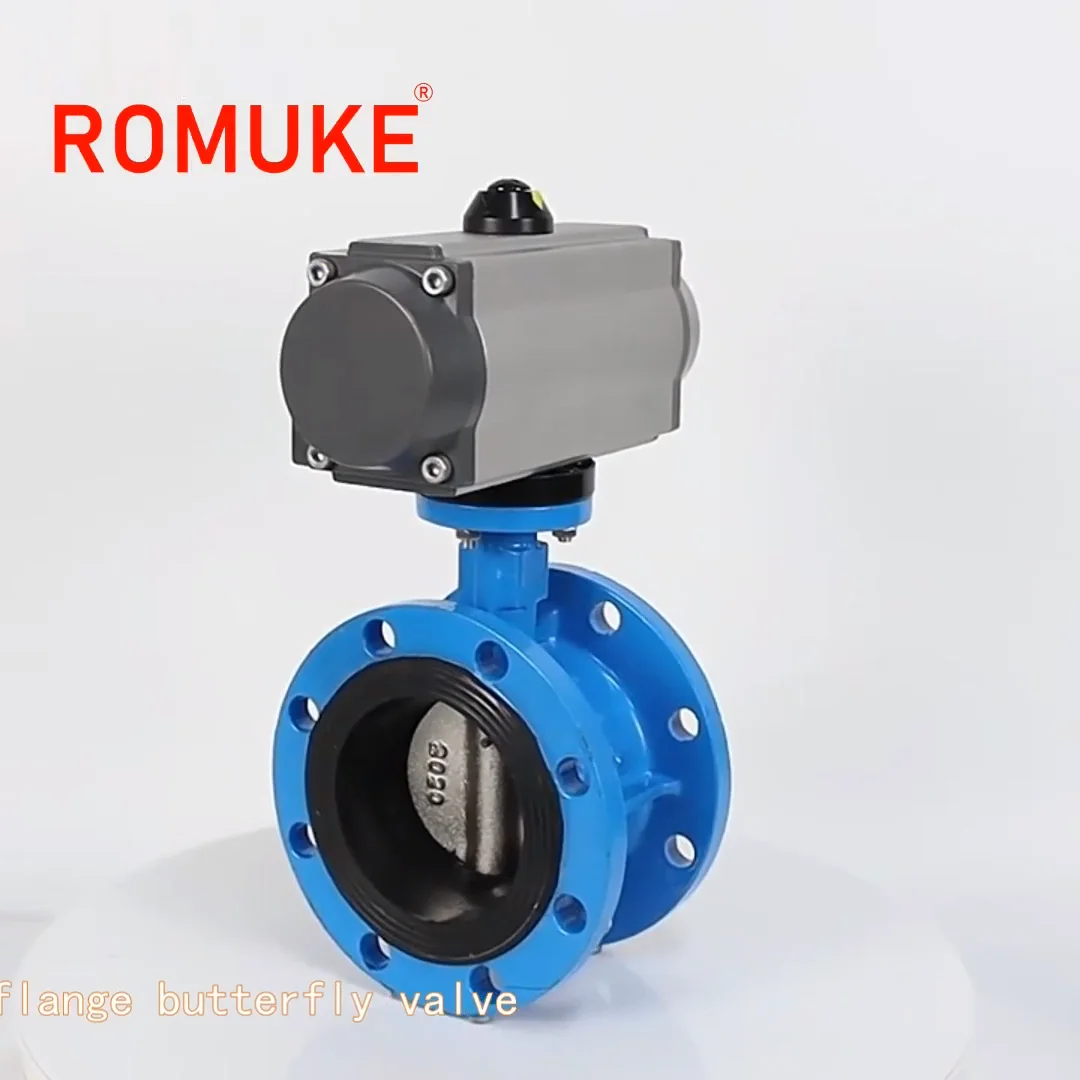 D641x-16q Pneumatic Butterfly Valve Pneumatic Ductile Iron Flange Soft Seal Butterfly Valve ...
