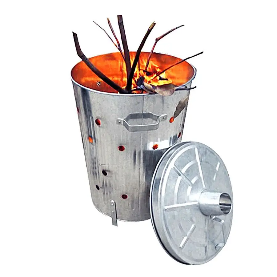 75L Galvanised Metal Incinerator - Eco-Friendly Waste Burner