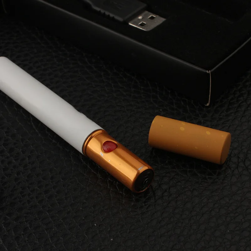 Custom Logo New Windproof Metal Usb Cigarette Shaped Lighter Mini Torch ...