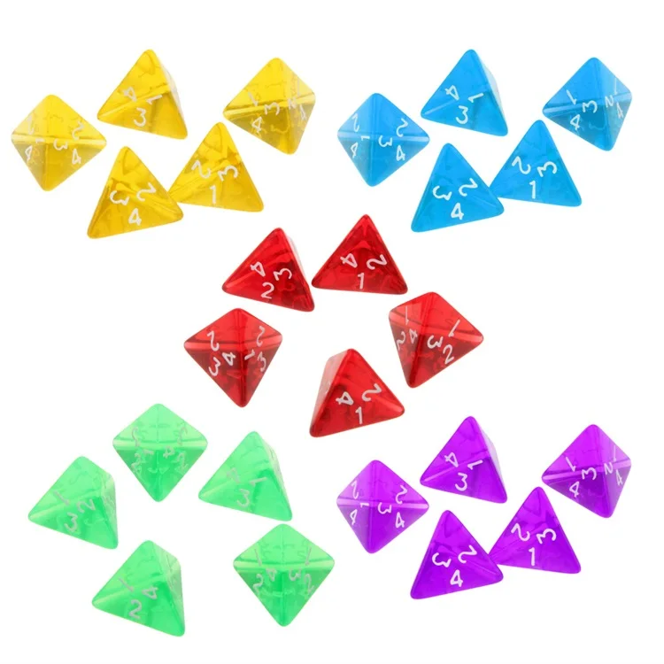 RPG DND Polyhedral Mini Clear Red D4 Dice - Wholesale