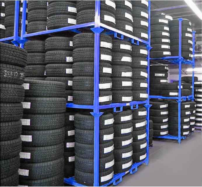 Customized Powder Coating Steel Pallet Tyre Rack Storage Stacking Truck ...