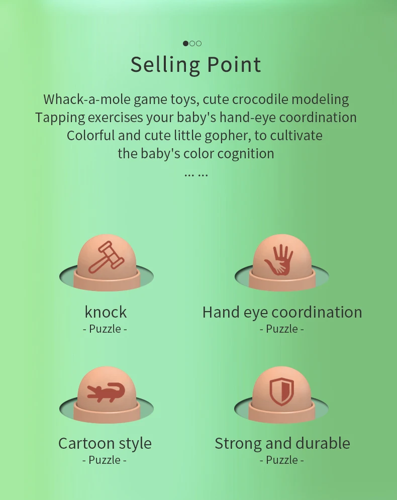 Whack A Mole Early Educational Plastic Animal Crocodile Knocking Game ...