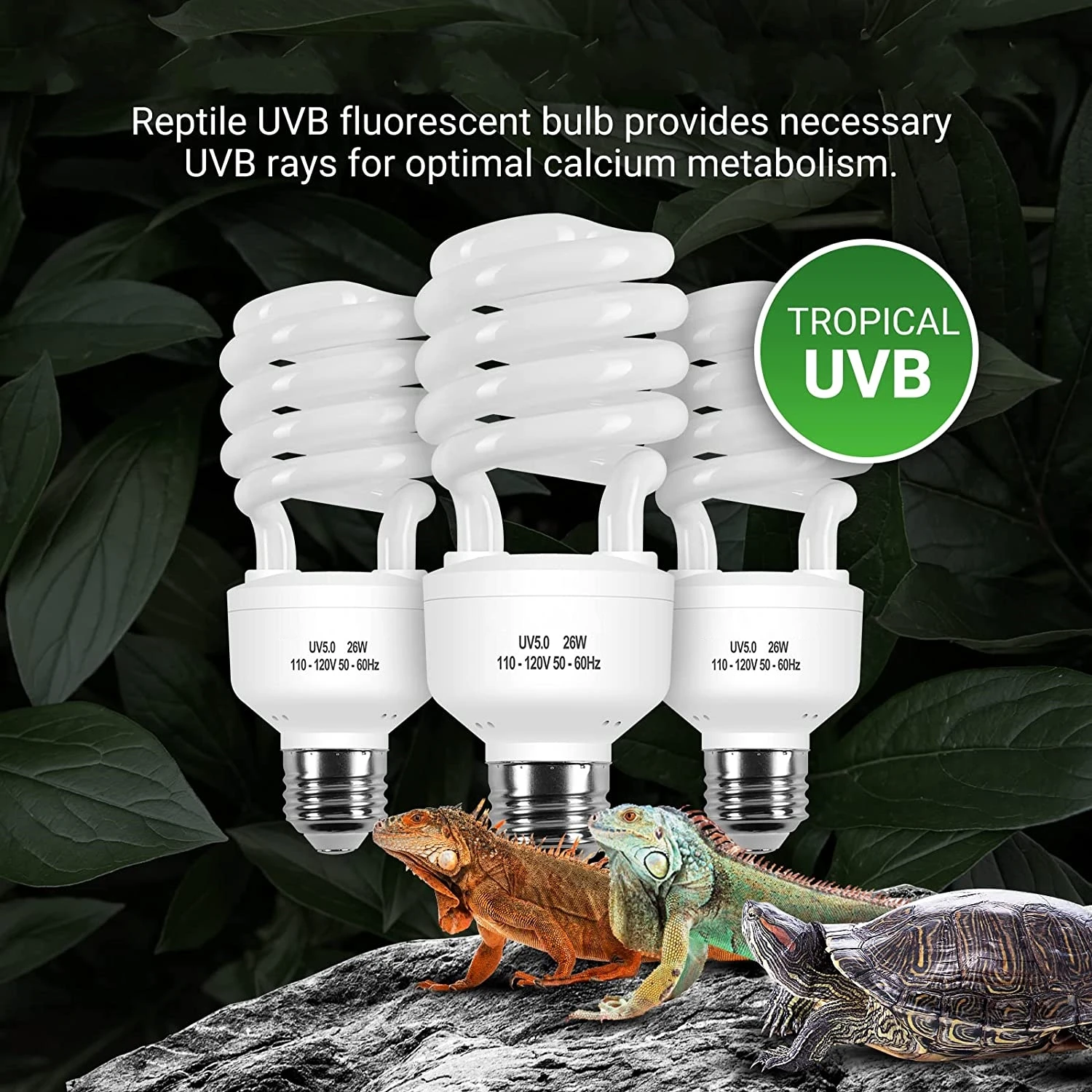 UVB 10.0 Reptile UVB Light ,UVB Compact Fluorescent Lamp for Chameleon ...
