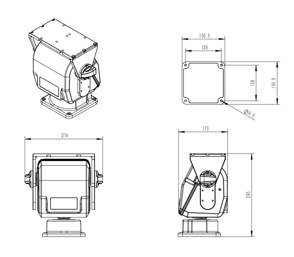 Outdoor Indoor Box Ip66 Camera Mount Housing Pan Tilt Motorized - Buy ...