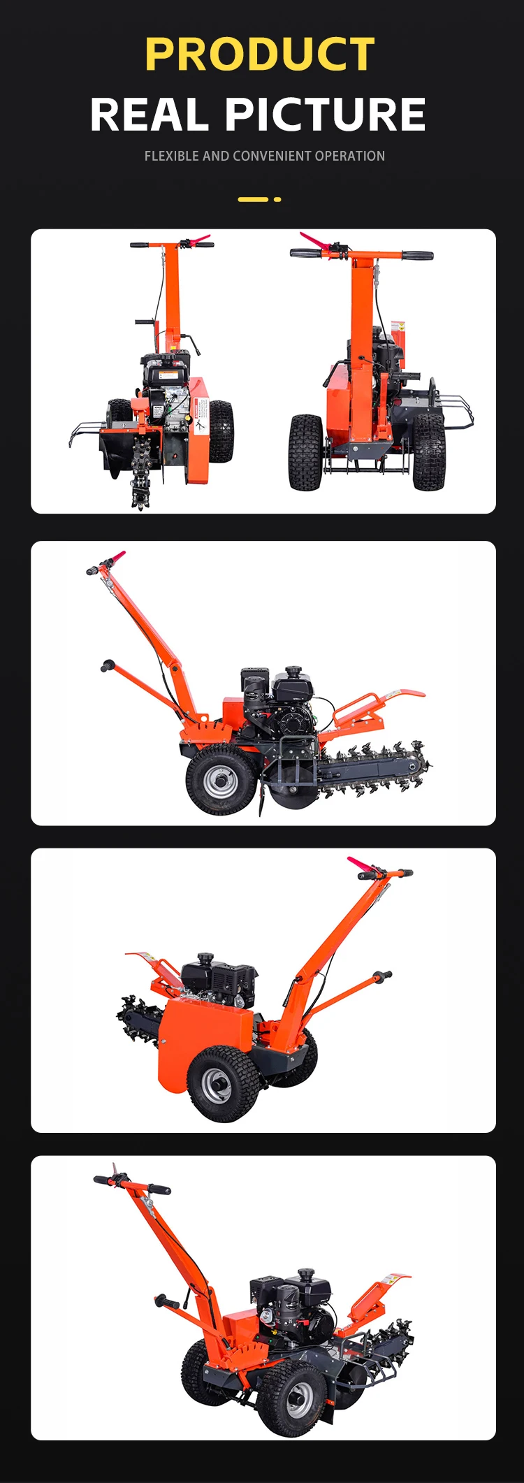 Rcm Quality Goods Mini Digger Trencher Chain Trencher Machine Orchard ...