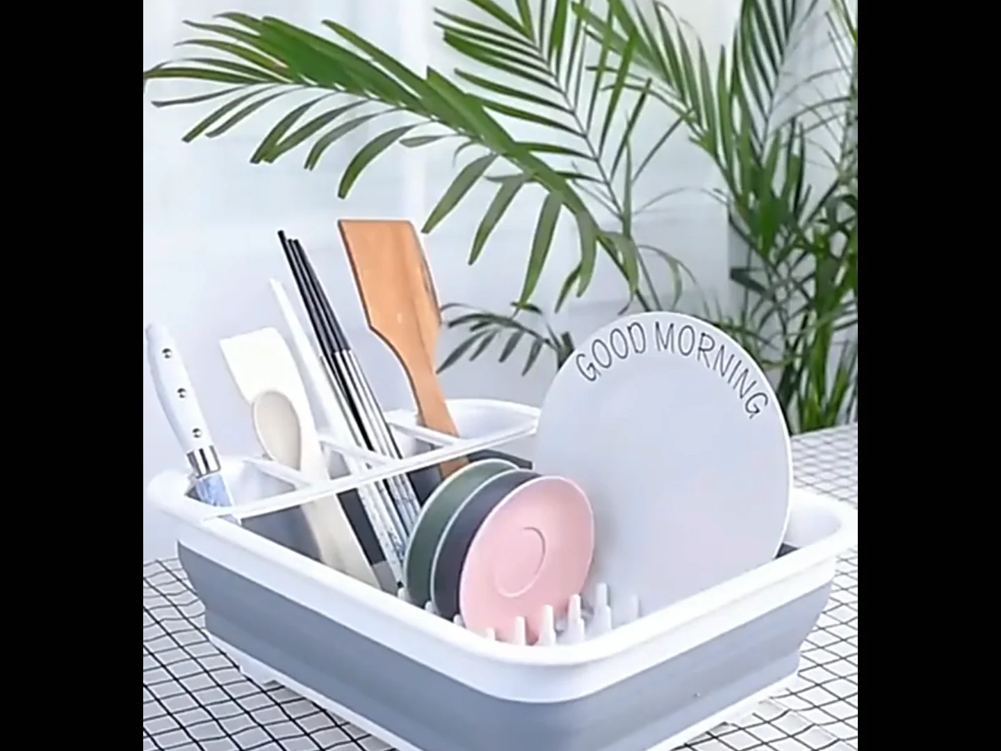 Multifunctional Foldable Cutlery Drying Rack For Kitchen With Drainboard Foldable Cutlery Basket ...