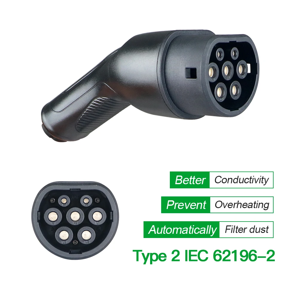 22kw 32a 3 Phase Iec 62196 Sae J1772 Portable Ev Charger Type 2 Gbt Cee Red Plug Charger Ev Type ...