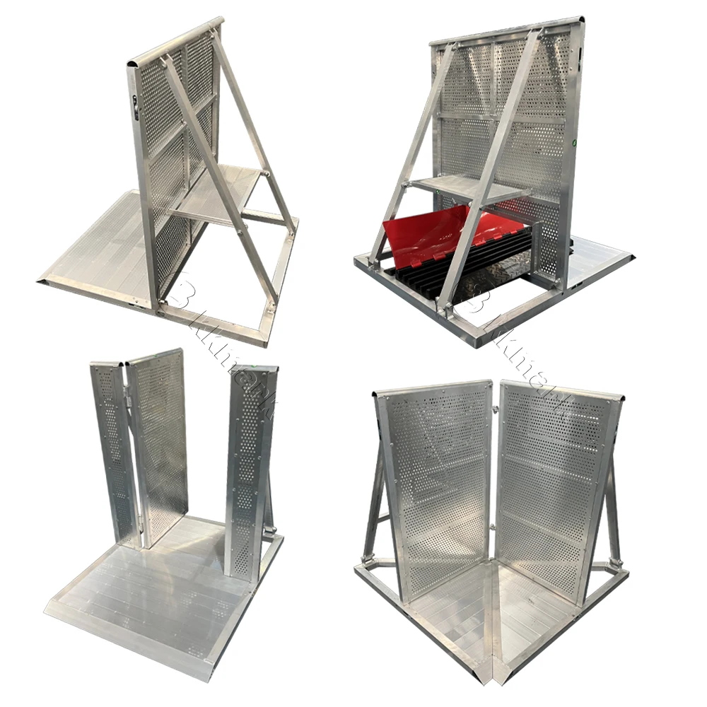 Temporary Aluminum Metal Folding Ventilated Safety Mobile Barriers ...