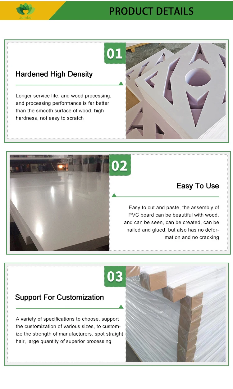 Custom 4 X 8 Ft 3-30mm White PVC Plastic Sheet for Furniture