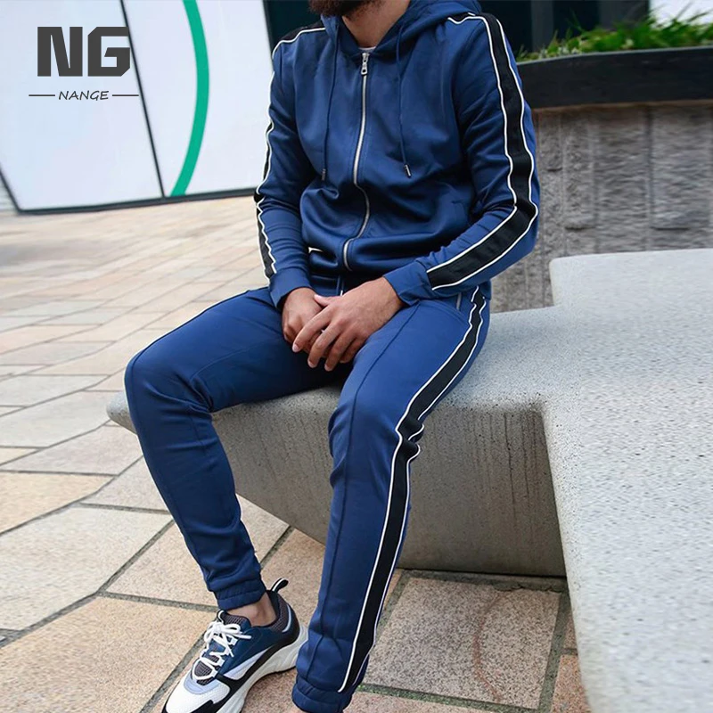 Outdoor Sport Men Sportswear Tracksuit Wholesale Hooded Knitted Blank ...