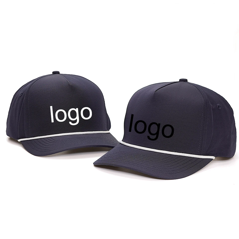 Customize Logo 5 Panel Flat Brim Snapback Baseball Cap Nylon Perforated ...