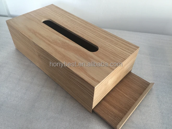Rectangular Walnut Tissue Boxes Slide-Out Bottom Design Wooden Tissue ...