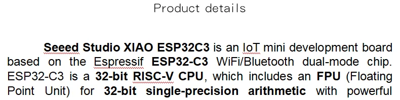 Xiao ESP32C3 BLE Wireless Development Board Seeed Studio Shaw ESP32C3 ...
