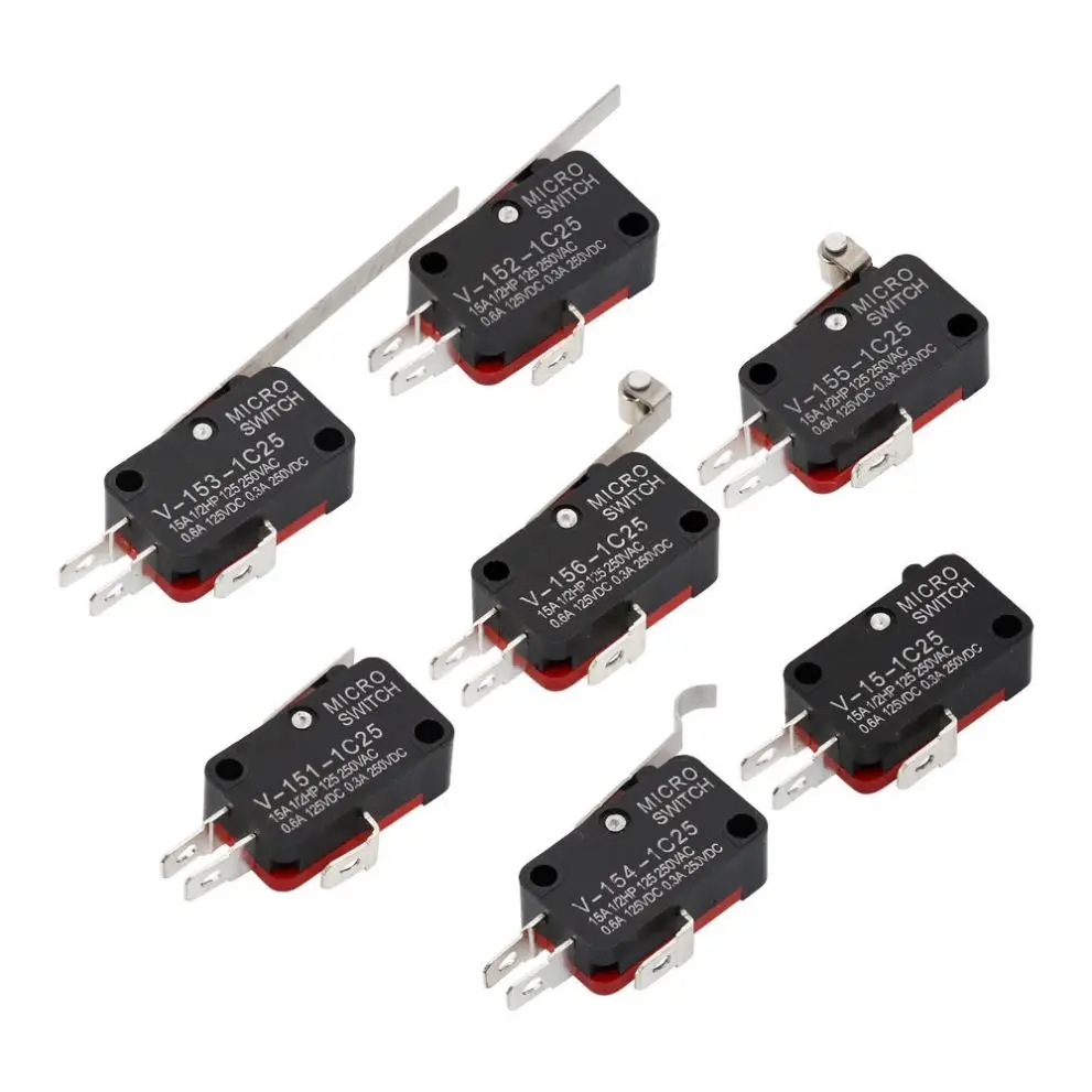Microswitch stroke 15A limit switch V-151-1C25 / 152 / 153 / 154 / 155 / 156 Push Button SPDT ...