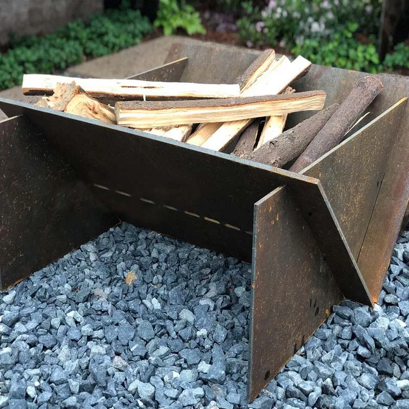 New Design Customized Portable Laser Cut Corten Steel Fire Pit Fire ...