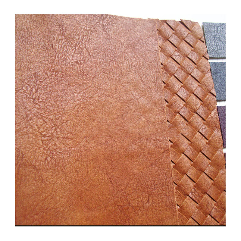 Fashion Embossed Woven Texture embossing PU artificial Faux leather ...