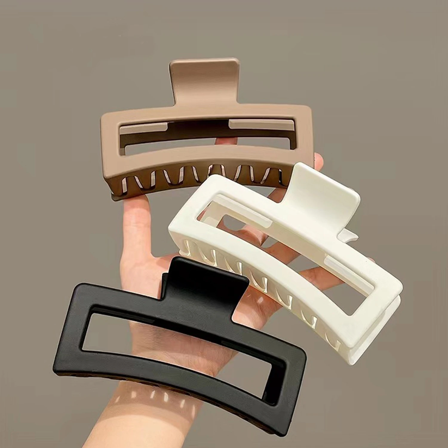 custom logo biodegradable acetate 12cm hair claw clips rectangle strong ...