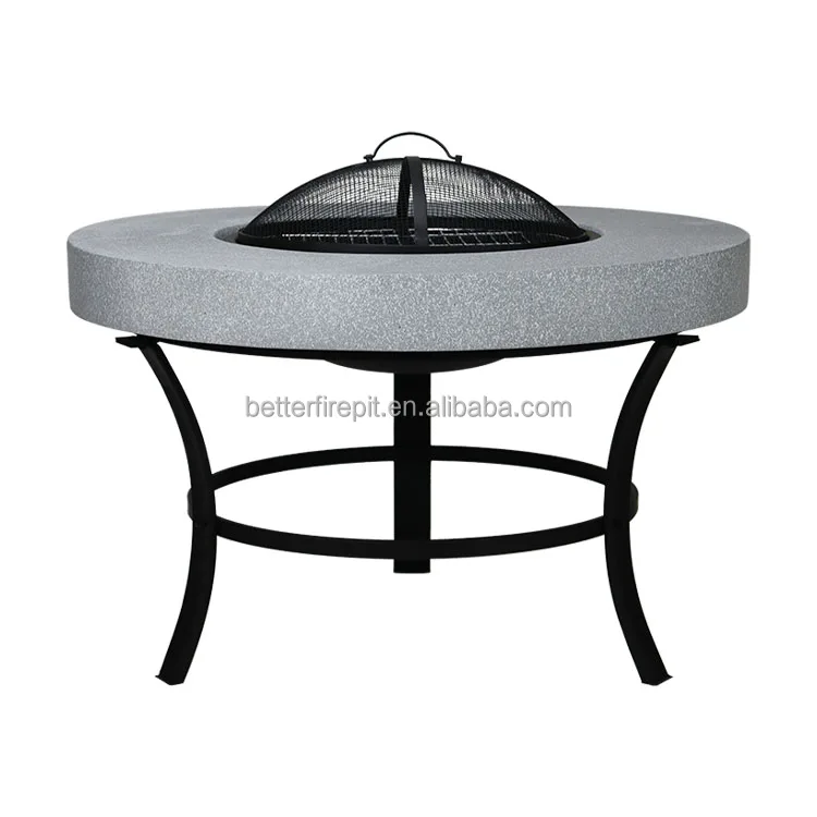 Simple and Classical Metal Stand & MGO Body Fire Pit Table