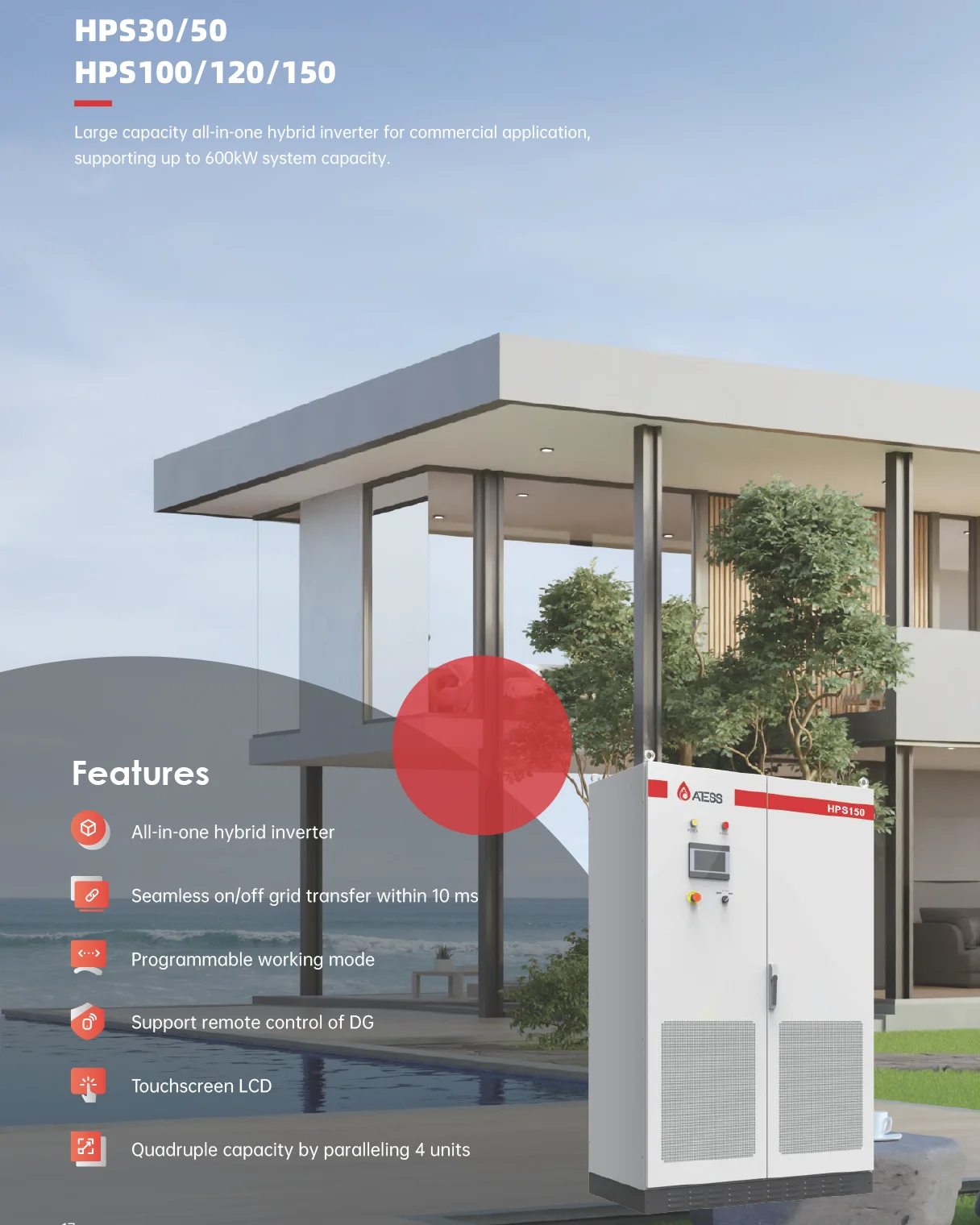 Atess Commercial Storage Inverter Atess Power Hps 30kw 50kw 100kw 120kw ...