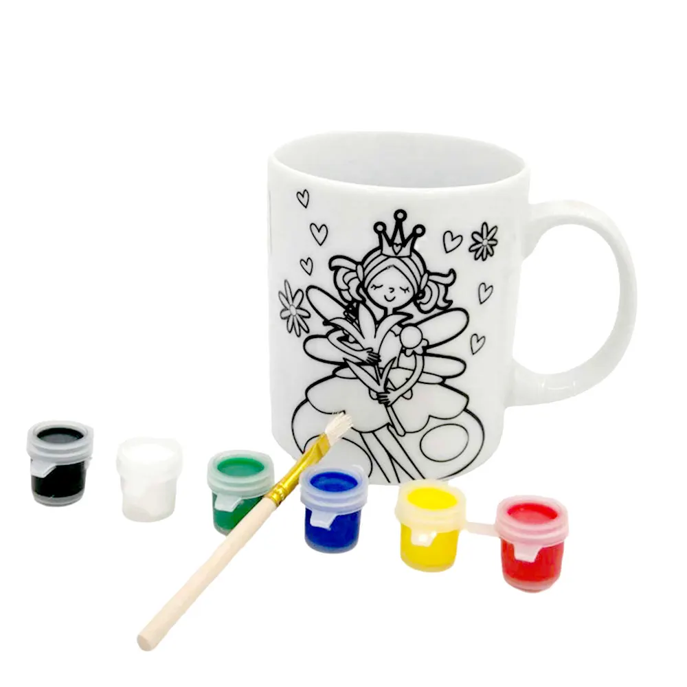 Paintable Ceramic DIY Coffee Mugs Kit Mug Painting Art and Crafts for ...