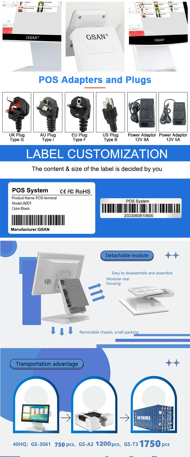 Pos Manufacturers Gsan 15.6" Capacitive All In One Touch Screen I3/i5 ...