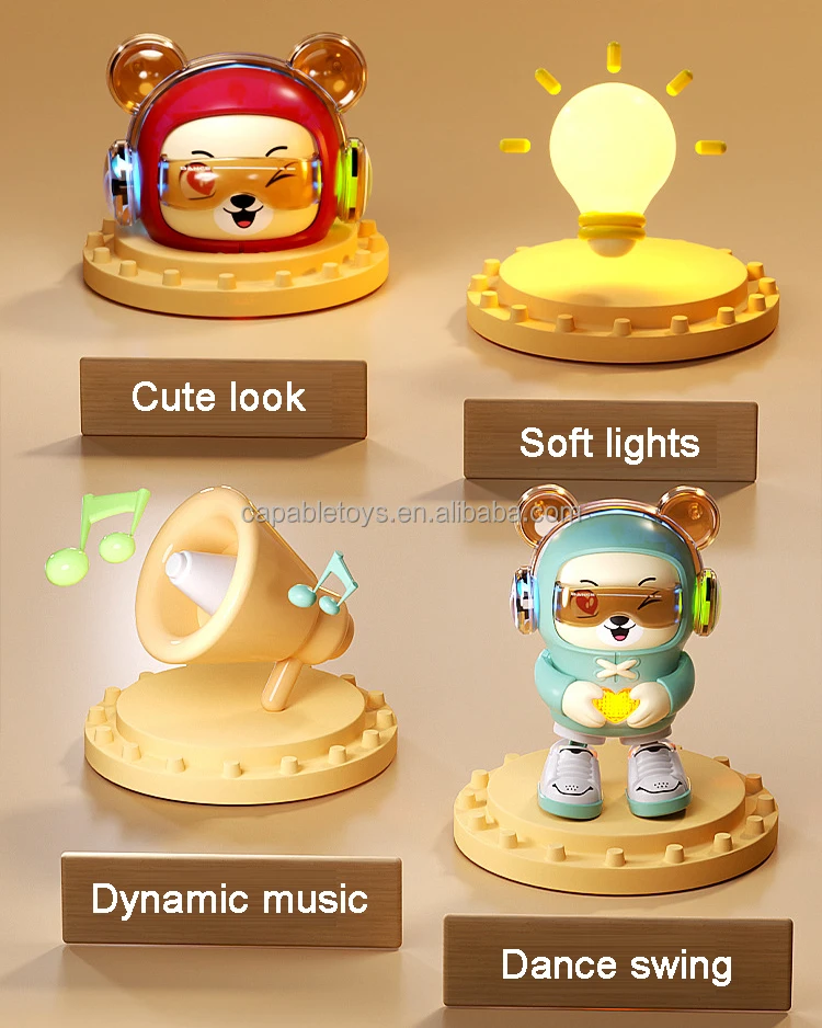 Kids Electric Toy Dancing Robot Swinging Electric Dancing Bear With ...