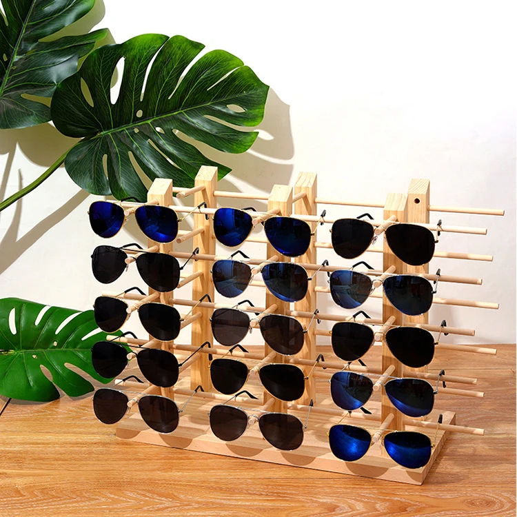 DIY Detachable Wood Racks - Stylish Eyewear Display Stands