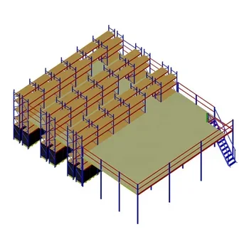 Industrial Steel Warehouse Storage Mezzanine Shelving Attic Loft Garret ...