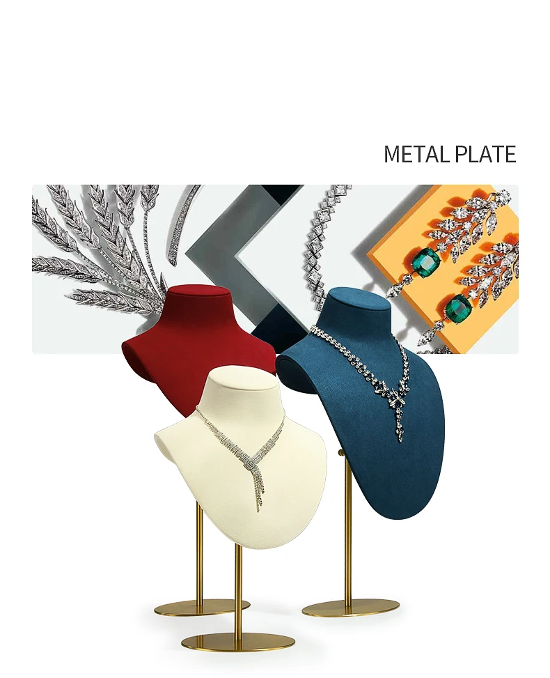 WYP Jewelry Display Prop Neck Microfiber Metal Rack Display Props ...