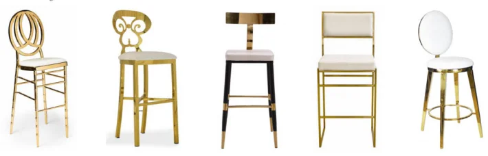 Stainless Steel Frame Bar Stools Chairs Hot Selling Modern Luxury Round ...