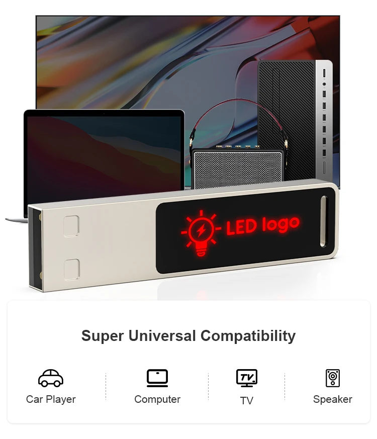 Hot Sale 3D Laser Logo Light up USB Flash Drive 8GB-64GB