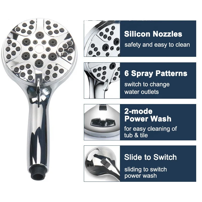 8-function Single Handle Modern Design Chrome Water-saving Shower Rain ...