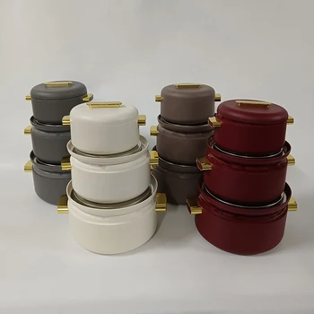 Luxury Kitchen Food Insulated Hot Pot Casserole 3 Pcs Set Cookware Sets ...