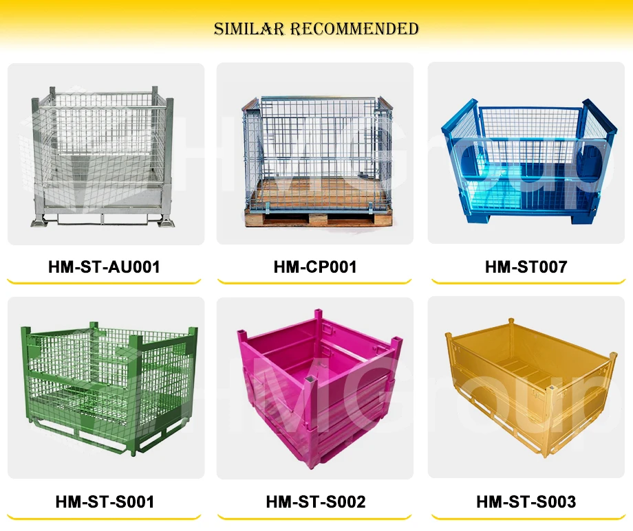 Warehouse Storage Powder Coated Metal Steel Mesh Stackable Heavy Duty ...