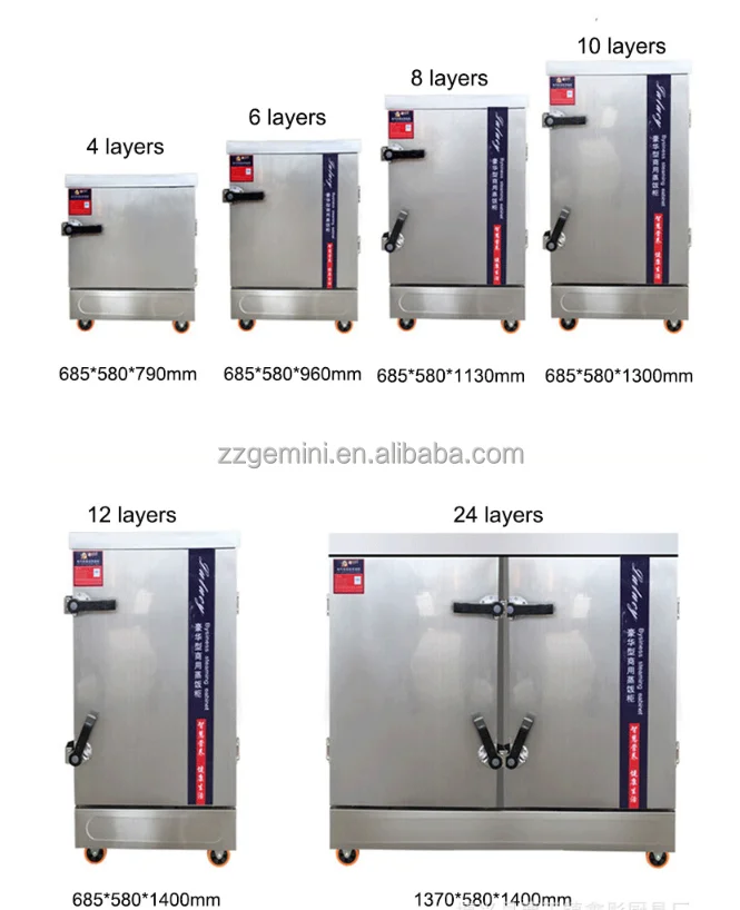 Industrial Food Steamer / Commercial Rice Steamer Cabinet /12/24layers Momo Bun Baozi Steamer ...